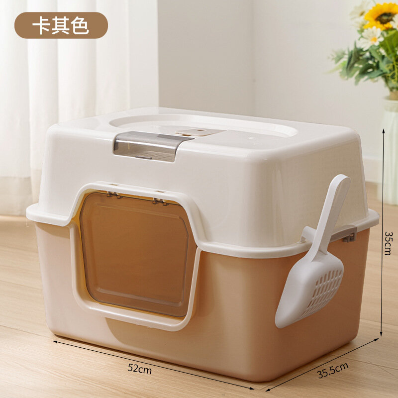 Крупный подъемный лоток для кошачьего туалета, полностью закрытый, защита от запаха, защита от брызг, кошачий туалет