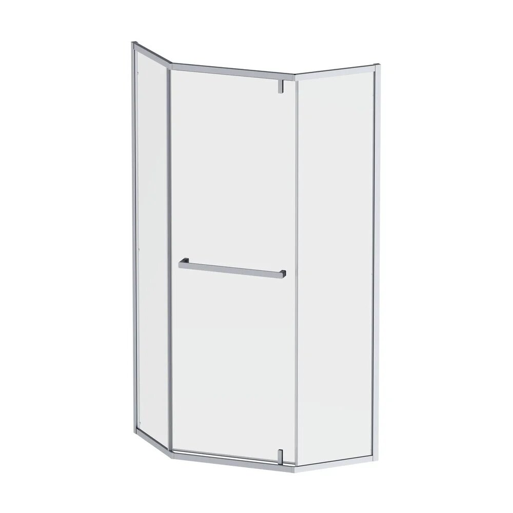 Душевой уголок AM.PM Gem W90G-405-9090-MT без поддона, стеклянный, 90x90, с распашными дверями, пятиугольный, немецкий