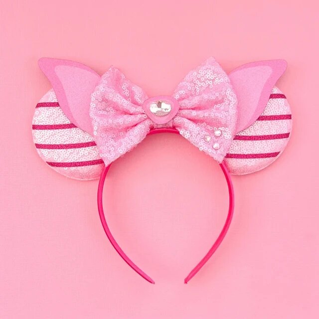 Повязки на голову с ушками Микки Мауса от Disney, аксессуары для волос для вечеринок для девочек и женщин, повязки на голову с Минни Маус, детские повязки на голову с бантиками и пайетками, подарки.