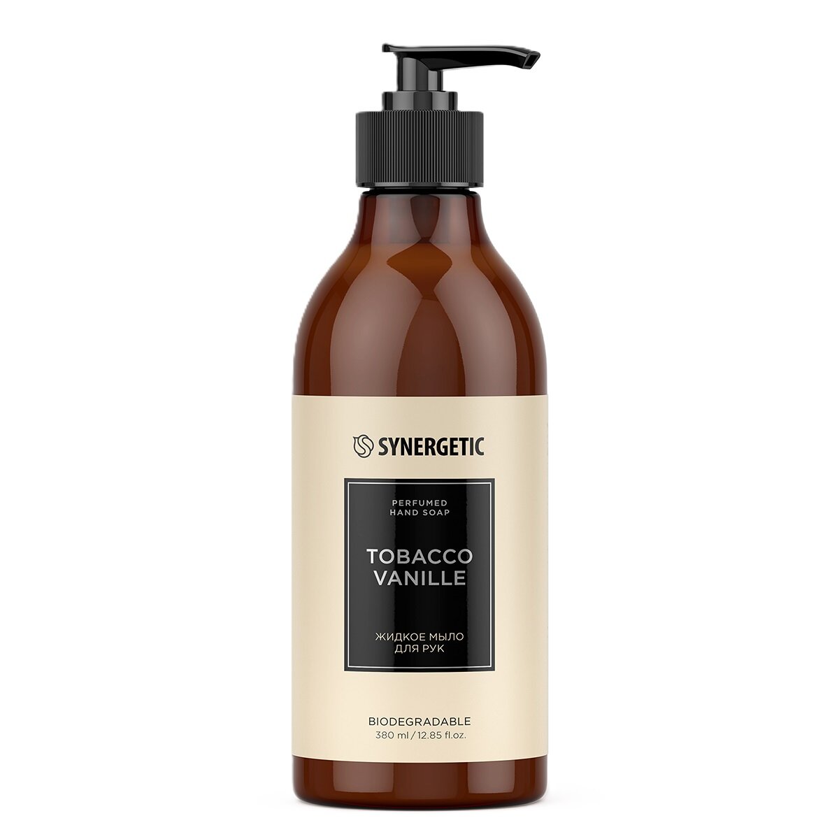 Жидкое мыло для рук SYNERGETIC tobacco-vanille/табак-ваниль, 380 мл