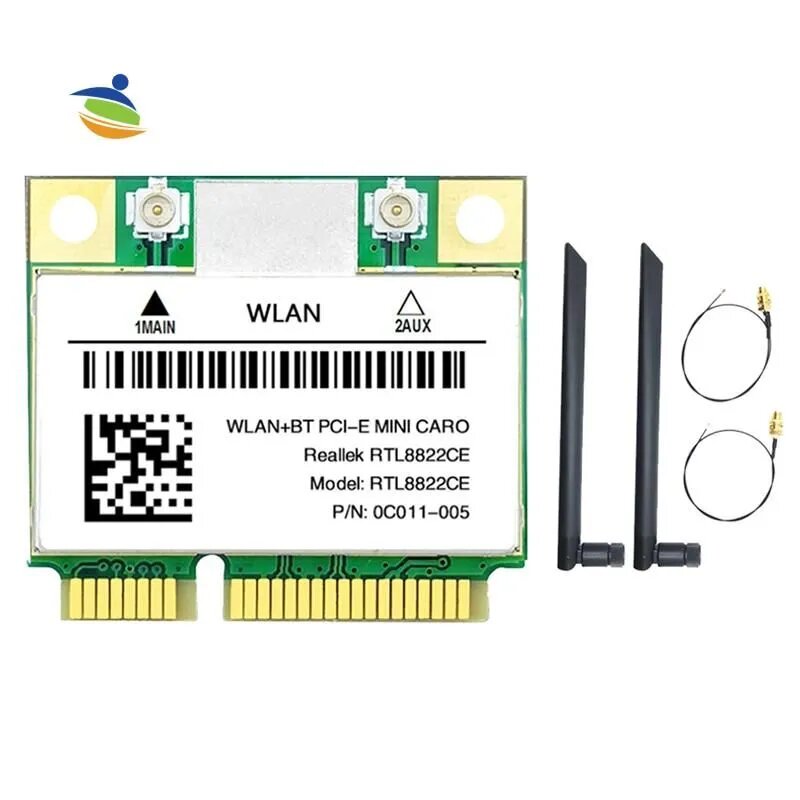 ( A E) RTL8822CE Wi-Fi карта+2XAntenna 1200 Мбит/с 2,4G+5Ghz Сеть 802.11AC Mini PCIe BT 5.0 Поддержка ноутбука/ПК 10/11
