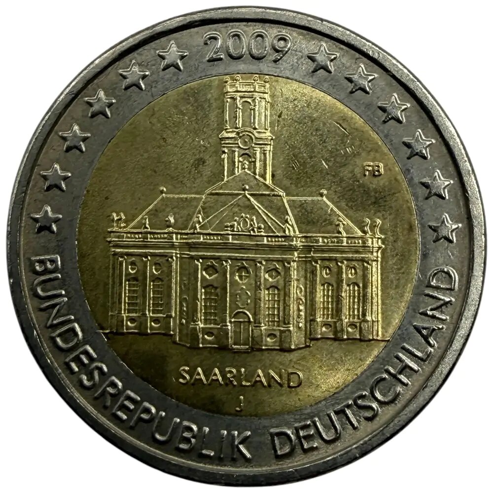 ФРГ (Германия) 2 евро 2009 г. (Федеральные земли Германии - Саар) (J)