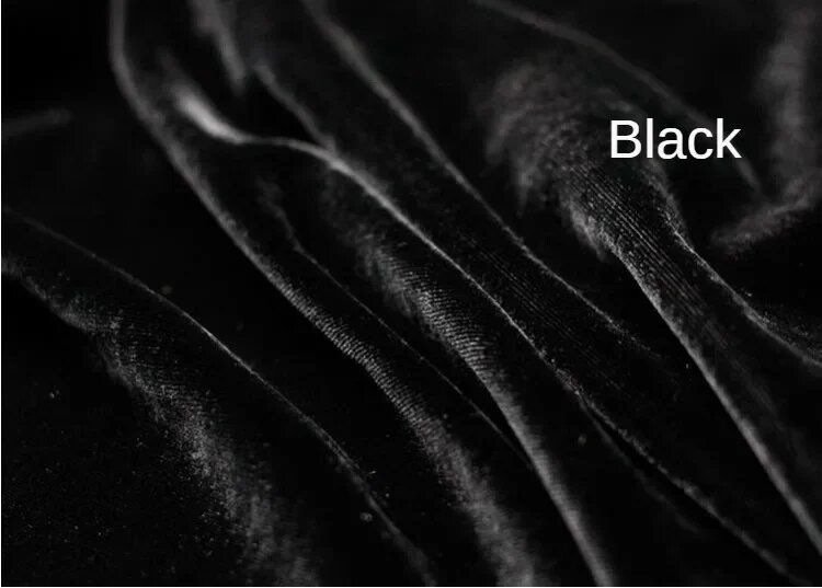 Шелково-бархатная ткань 1,1х1 м Черный, black