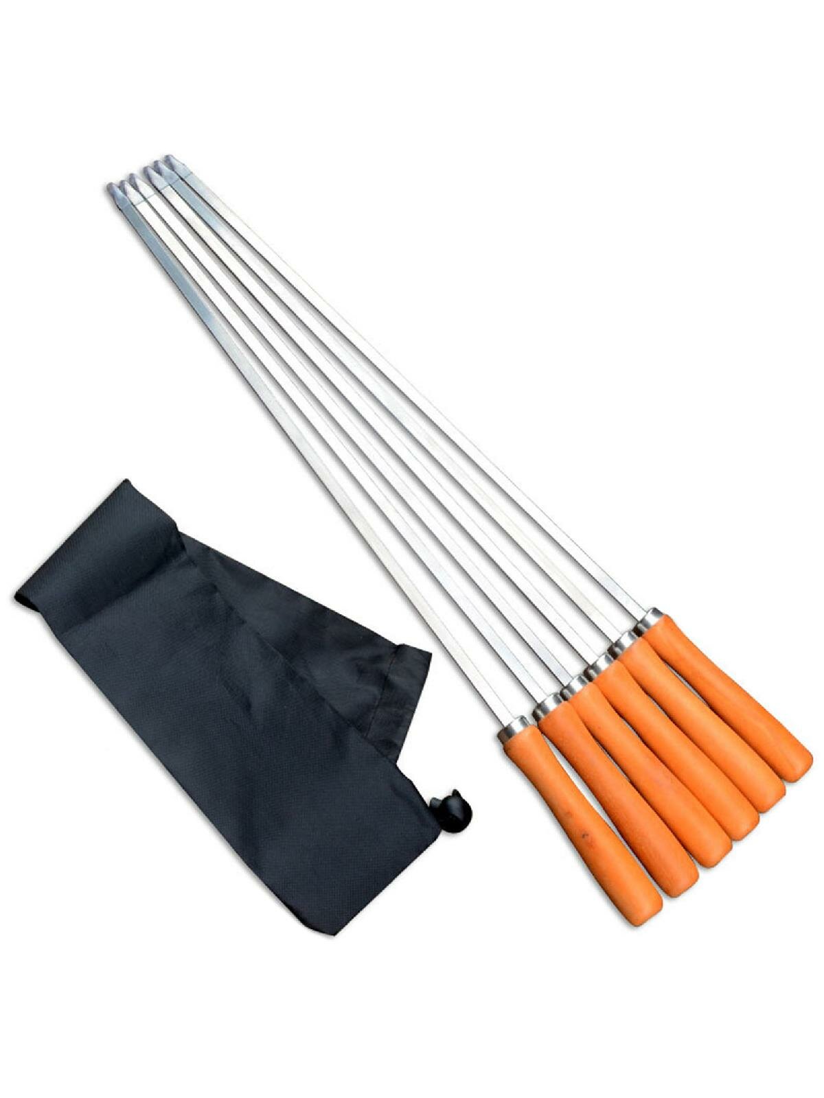 Упаковка из 6 удобных плоских шпажек Долговечные шампуры для барбекю Легко моются