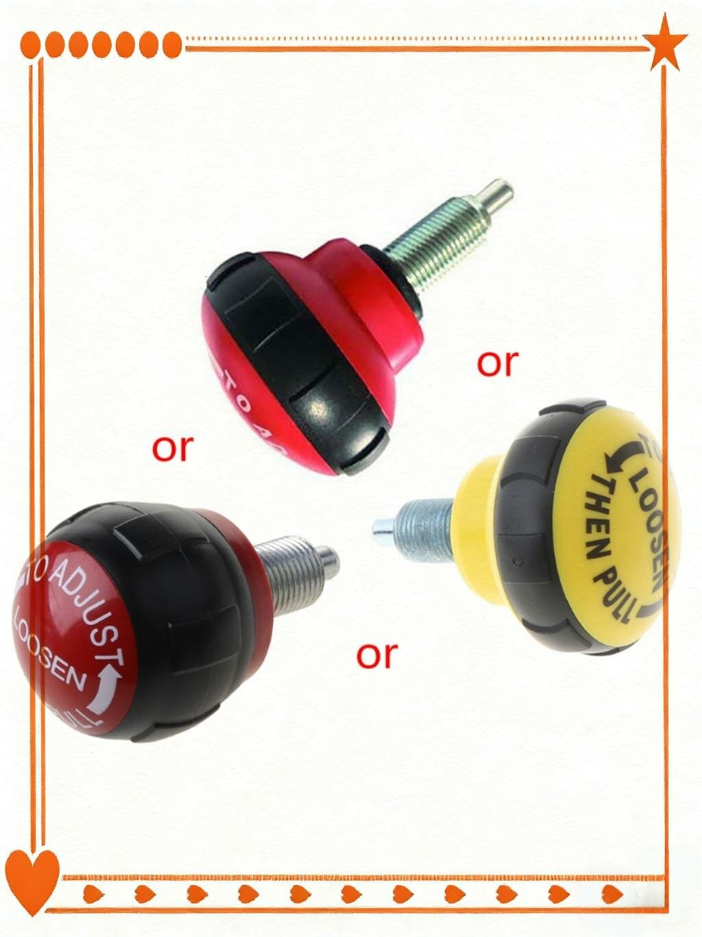 Пружинный шариковый фиксатор для велотренажёров, красный