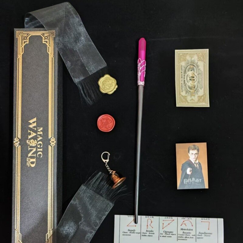 Волшебная шляпа с палочкой Гарри Поттера, подарочная коробка, роскошный набор из 8 предметов, подарок на день рождения, коробка с лентой, рождественский подарок