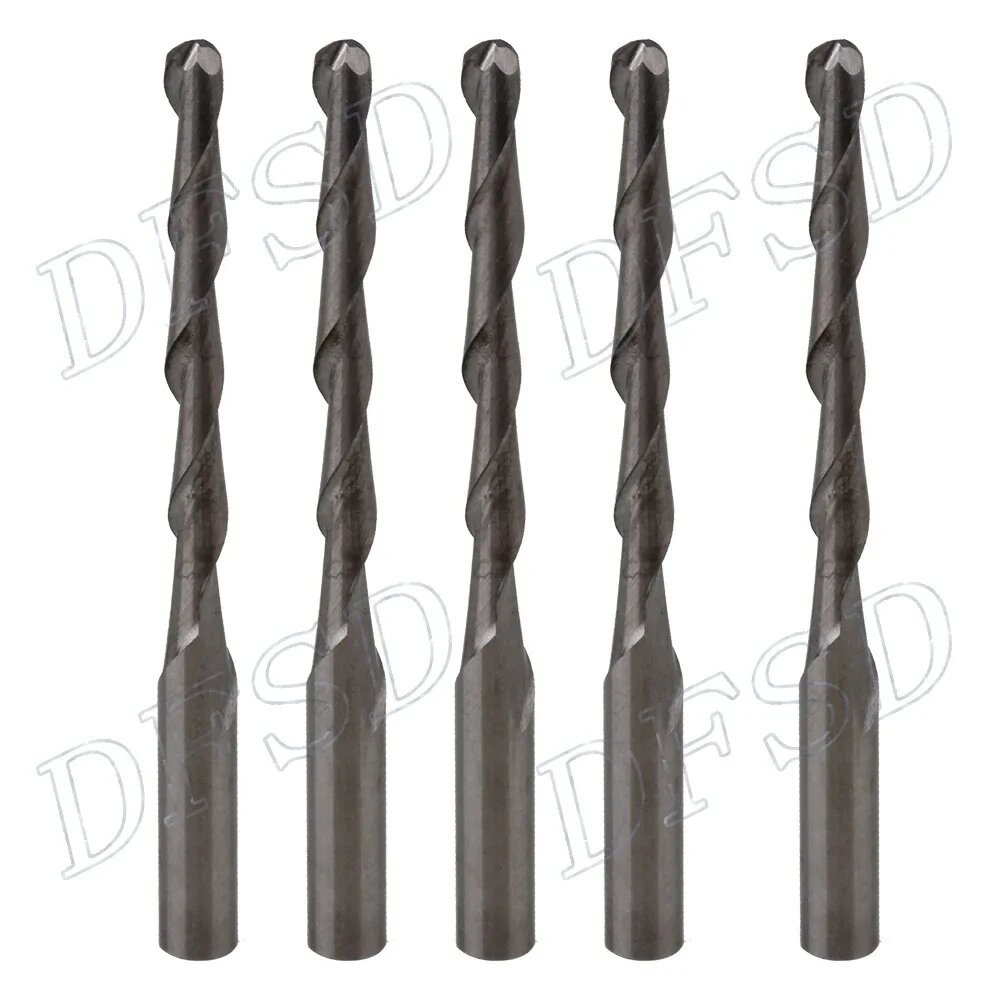 10 шт. 2 мм твердосплавные фрезы с шаровым носом с ЧПУ 22 мм спиральные концевые фрезы для гравировки дерева/металла