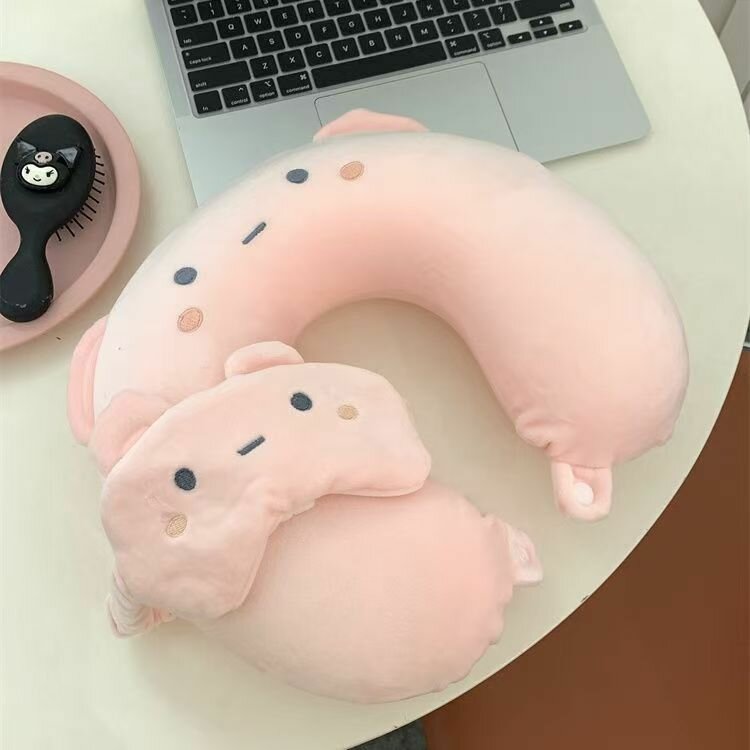 Маска для глаз в виде мультяшного персонажа, U-образная подушка для сна, студенческая подушка для сна, подушка из пены с эффектом памяти, подушка для поддержки шеи в путешествии, подушка для офисного сна