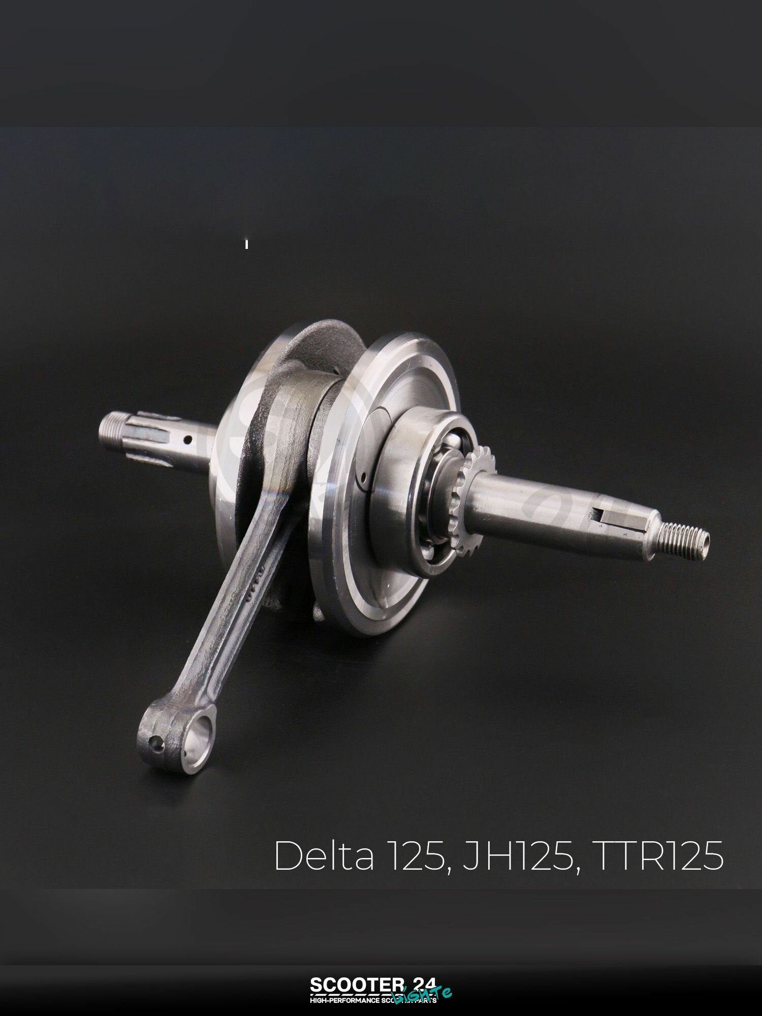 Коленвал на мопед и питбайк Delta / Дельта 125 кубов, JH125, TTR 125 (под палец 13 мм, с шестерней маслонасоса, +шпонка) "BEEZMOTO"