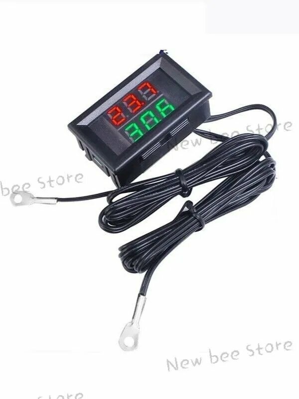 -55-+120C Red Green,2-ch, Цифровой двухканальный термометр с выносными датчиками температуры, питание 4-28В, дисплей красный и зеленый, длина кабелей 1 метр