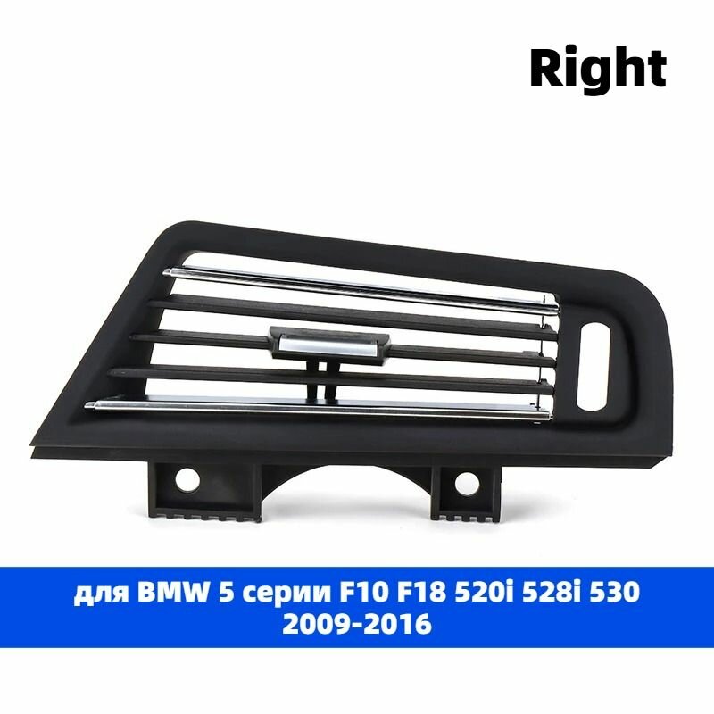 Дефлектор центрального воздуховода для BMW 5 серии F10/F18 (523,525,528,530,535) 2010-2017 — передний выход кондиционера, черный ABS+PC