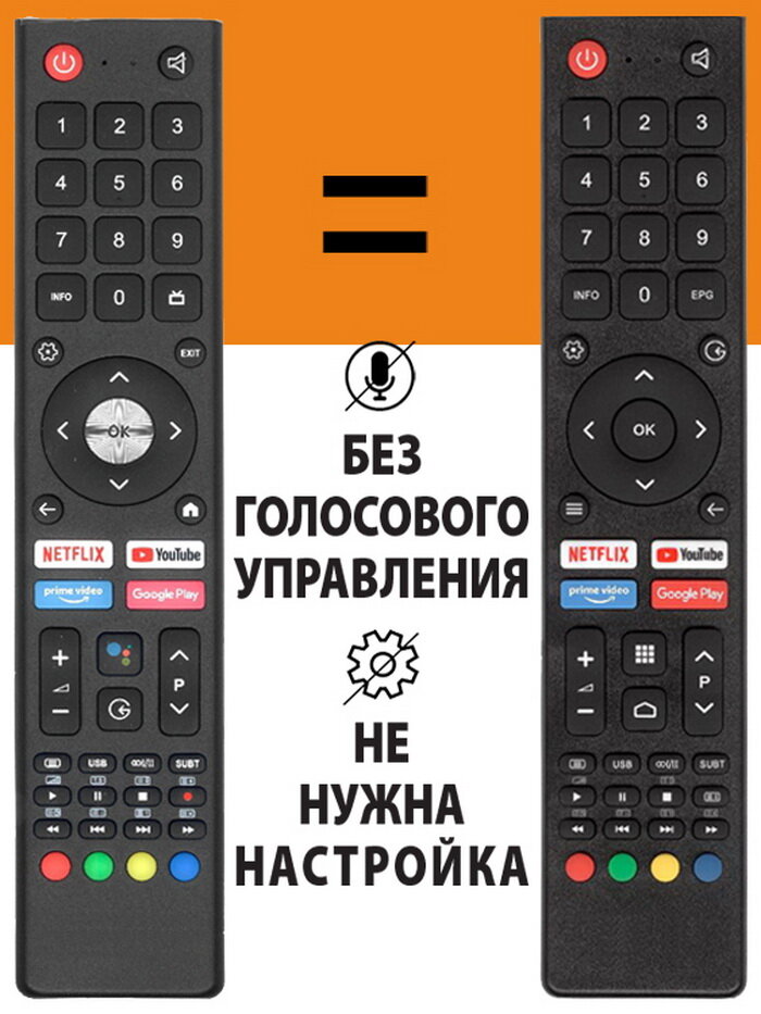 Пульт CH-VER.3 для телевизора Blaupunkt, Digma, Premier. Без голосового помощника.