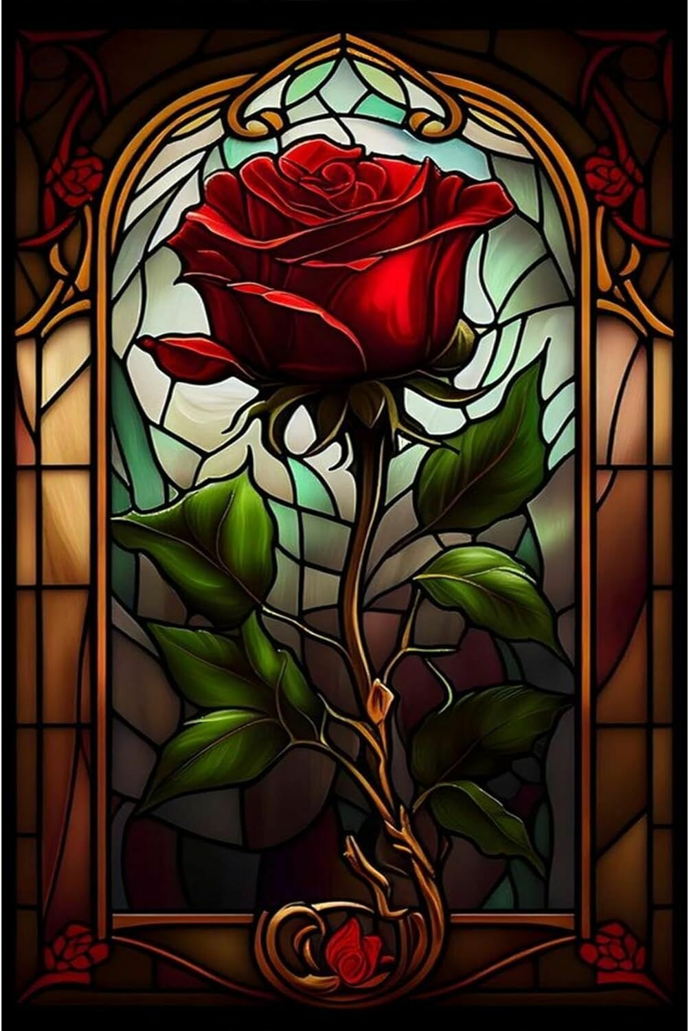 Алмазная мозаика "Роза" 40х30 Алмазная вышивка / картина стразами, Полная выкладка