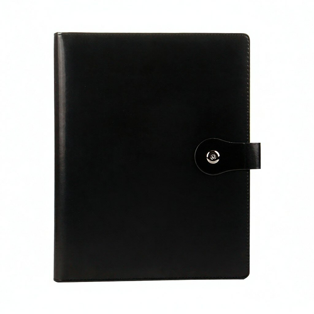 Портфель для бизнеса A4 из кожи с калькулятором, кольцевым бумагом, слотами для карт, менеджером документов, папкой для офиса, портфелем из ПУ для деловых людей, мужчин, женщин, студентов Черный, Коричневый (Дополнительно) 32.2 x 16 x 3см 1шт