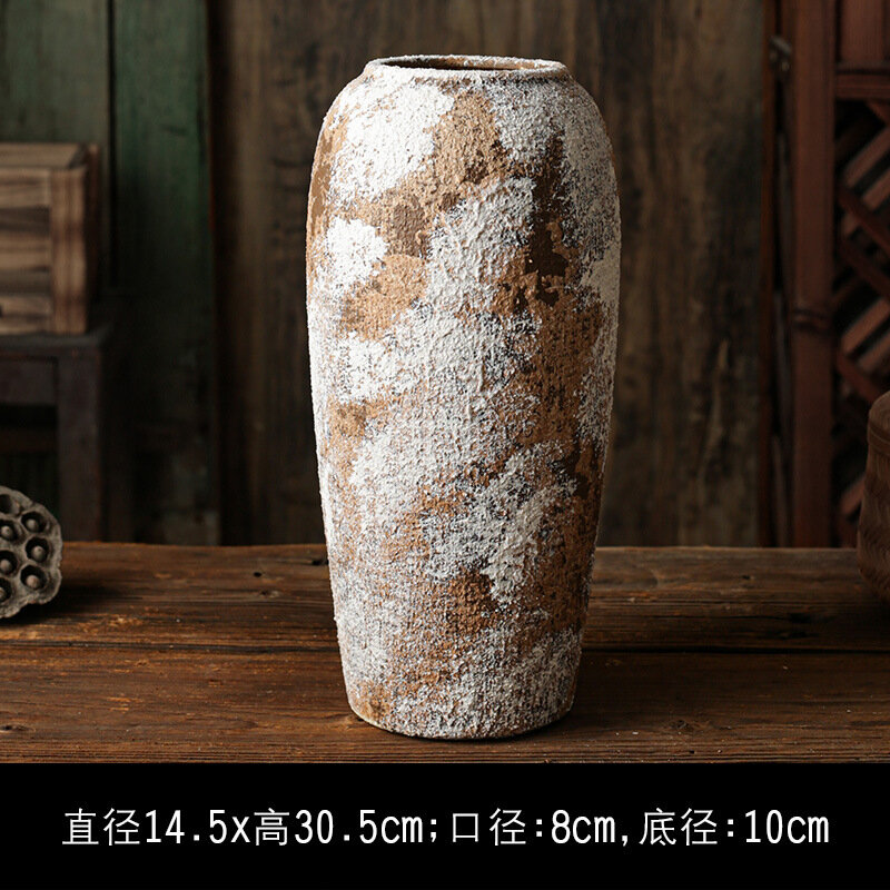 Ретро-вазы в новом китайском стиле, декоративные керамические украшения в деревенском стиле для прихожей, прикроватной тумбочки, тумбы под телевизор, для цветочных композиций, керамическая ваза для дома.