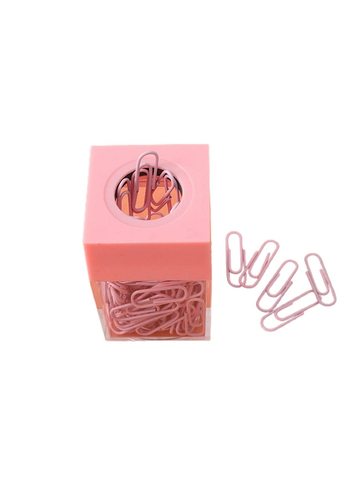 Коробка-дозатор магнитных скрепок с 18 шт металлическими скрепками Держатель для скрепок