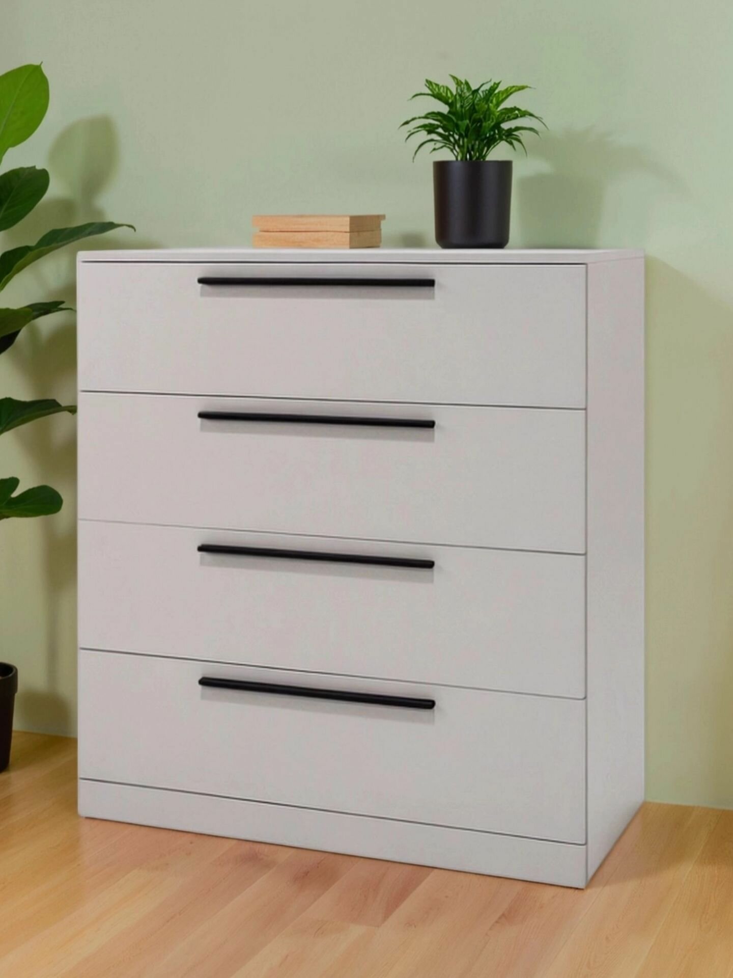 Комод для одежды и хранения вещей Николь 81 Ивару с ящиками 90х45х100 см кашемир / черный