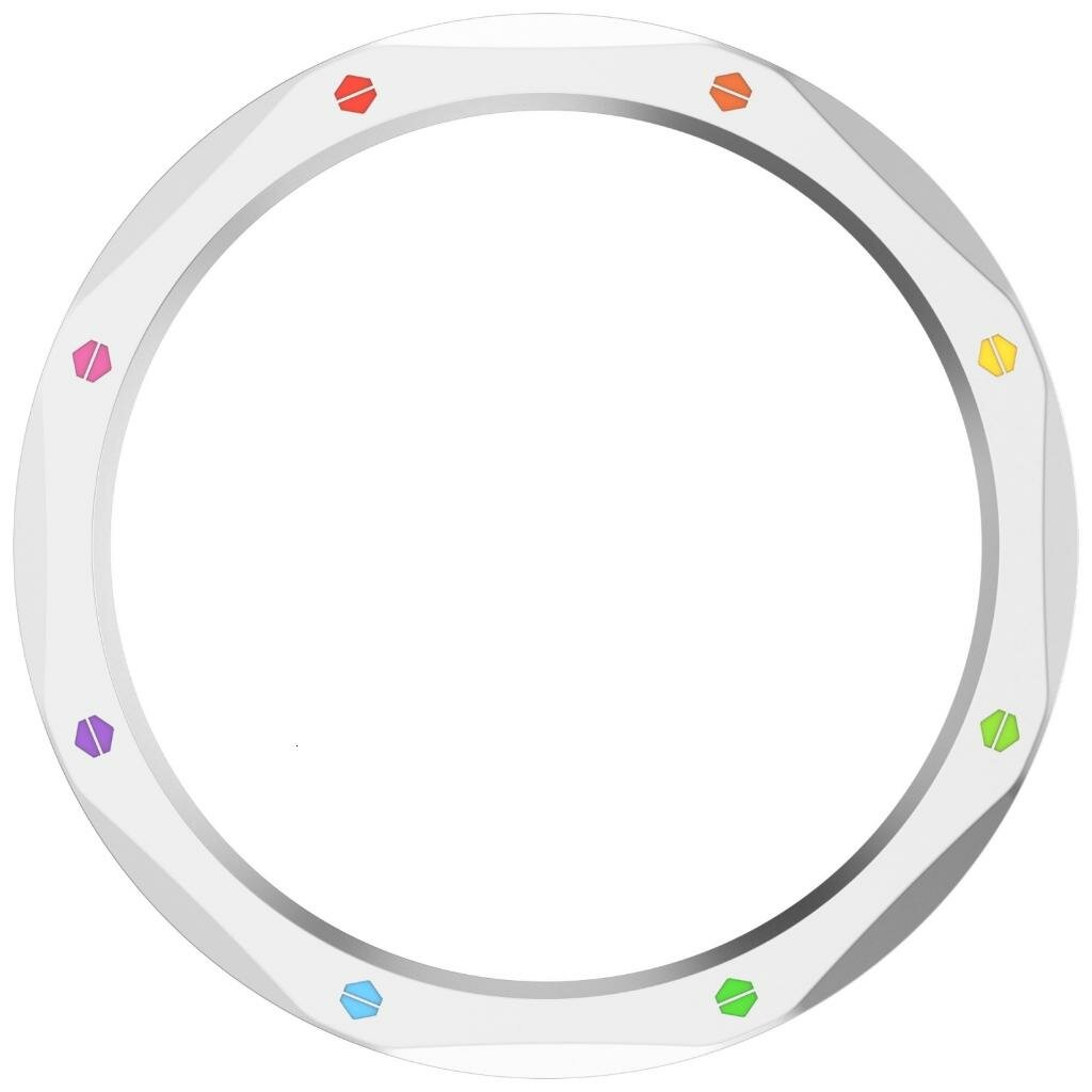 Стальной безель для умных часов 47 мм, Белая радуга