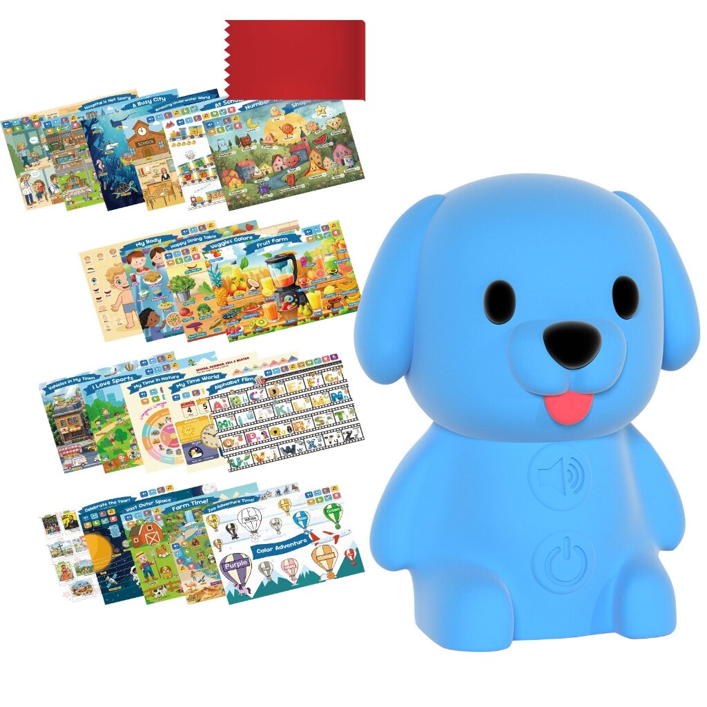 Интерактивный обучающий набор с говорящей ручкой и 20 большими плакатами для изучения алфавита, 123 животных, форм и цветов для малышей.