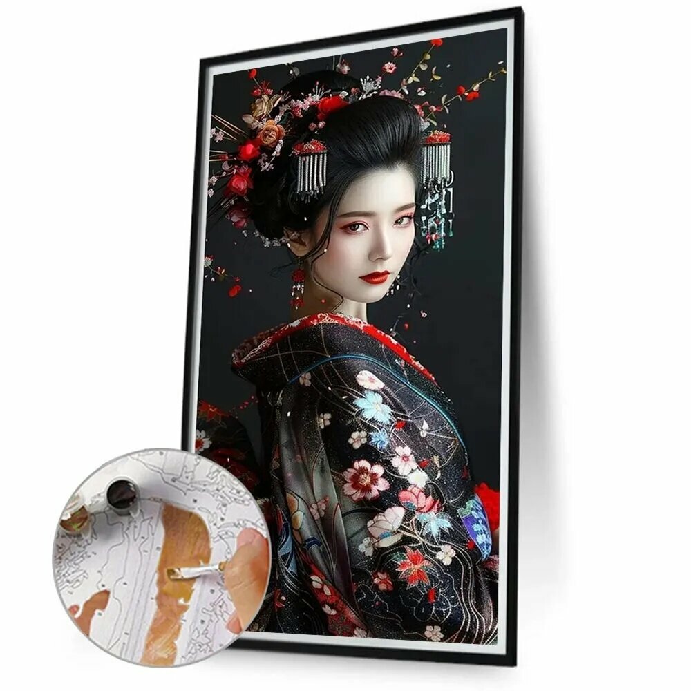 DIY картина по номерам Кимоно, 40x70 см, акриловые краски
