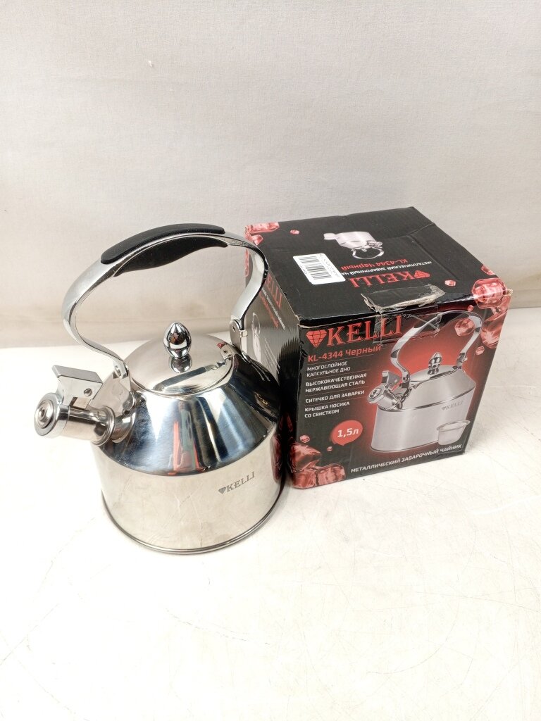 Посуда KELLI KL-4344 1,5л металл, ручка черная (1461352)