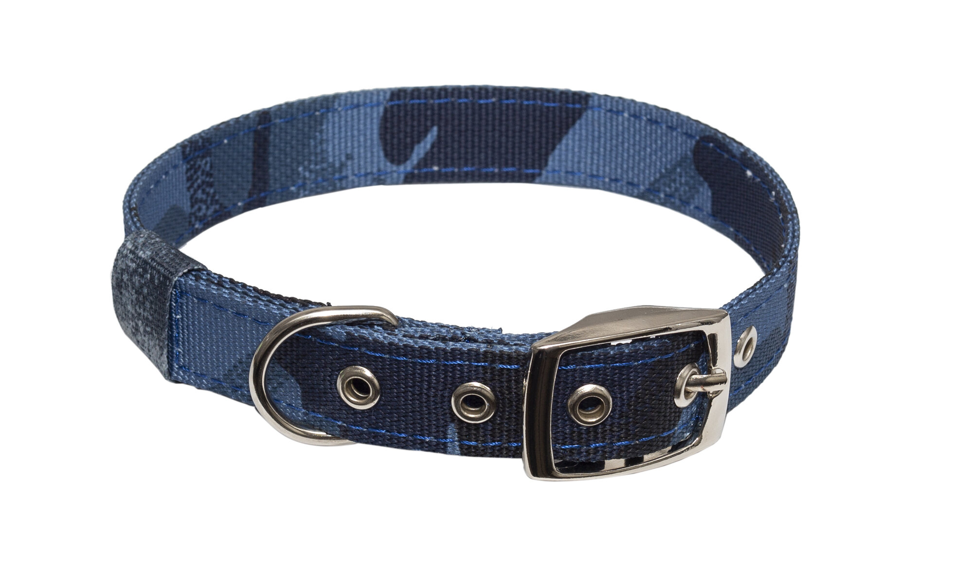 Ошейник капроновый "Камуфляж" ширина 25мм, обхват шеи 42-52 см, синий