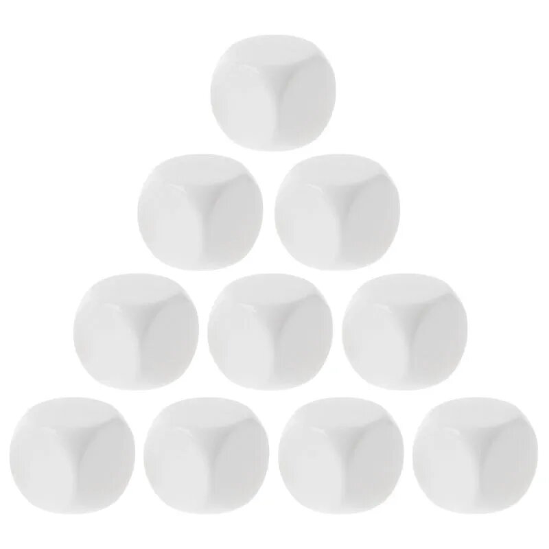 6-гранный акриловый белый пустой кубик 18MM