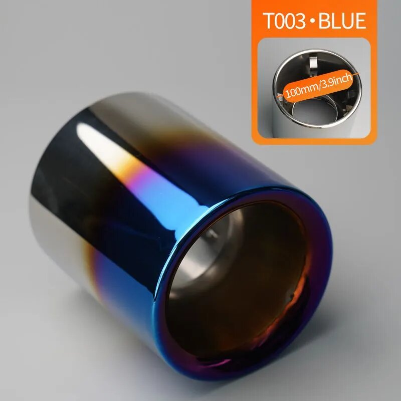 QMTI Глушитель, диаметр 76 мм, длина 118 мм арт. Mazda CX-5 CX-4 CX-3 Axela ATENZA насадка акрапович Land Rover Синий насадка на глушитель авто