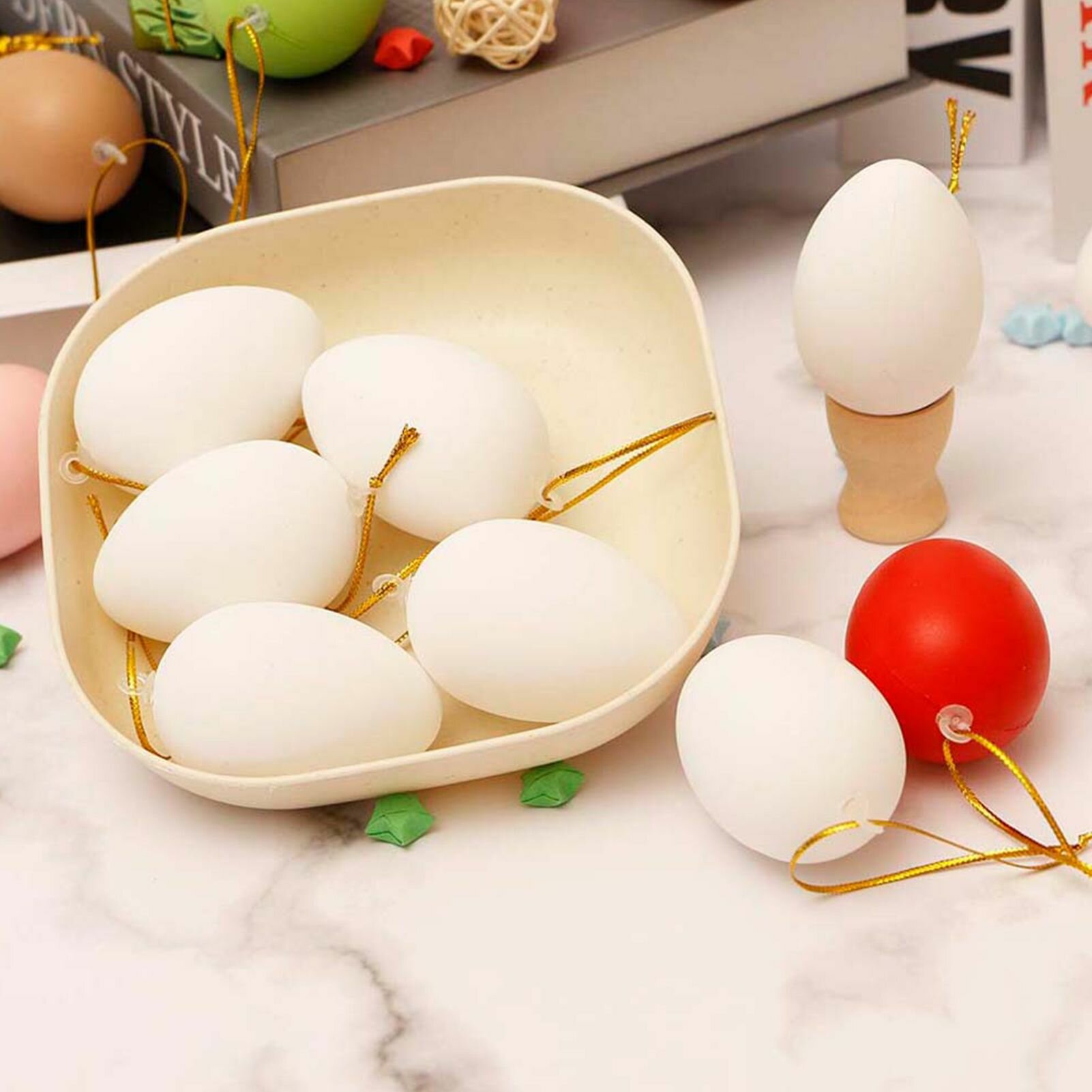 Яйца пасхальные, разноцветные, размер 4*6 см, набор 12/24 штук.