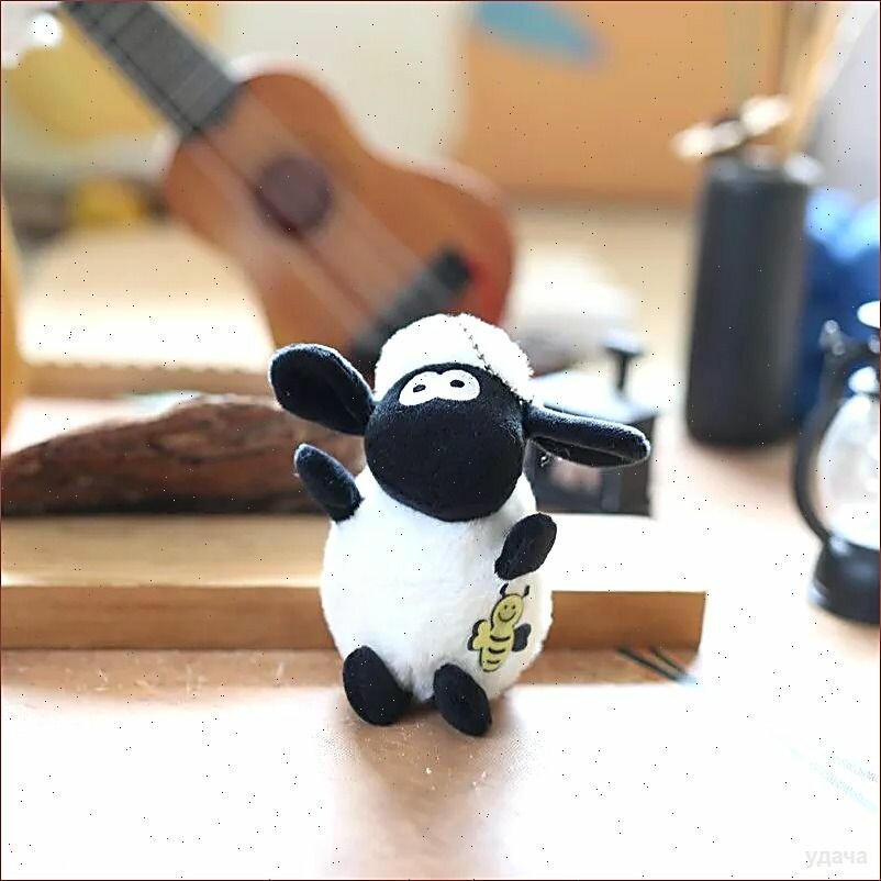 Милая мягкая овечка брелок-плюшевая игрушка, белая