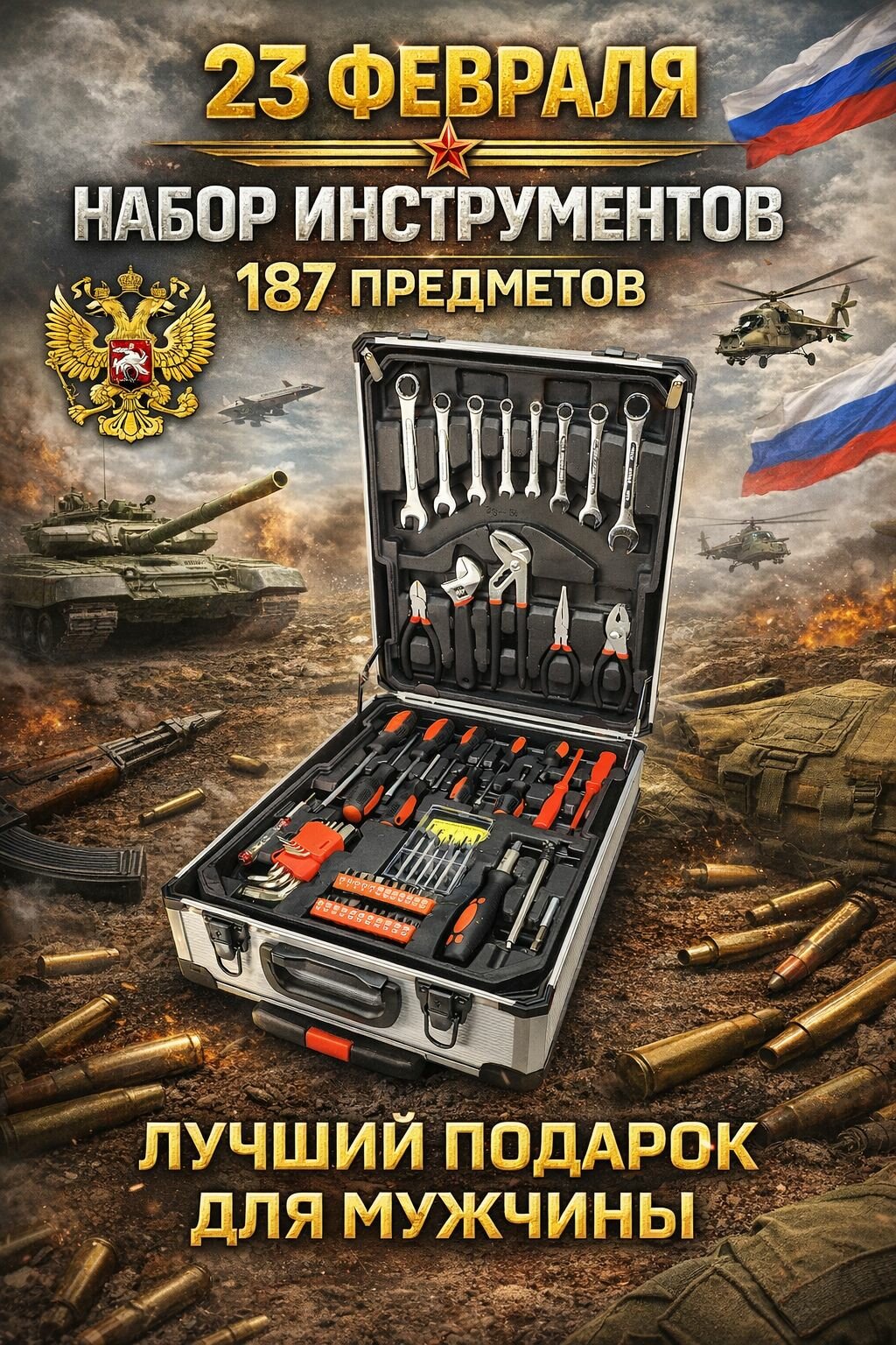 Набор инструментов для автомобиля 187 предметов