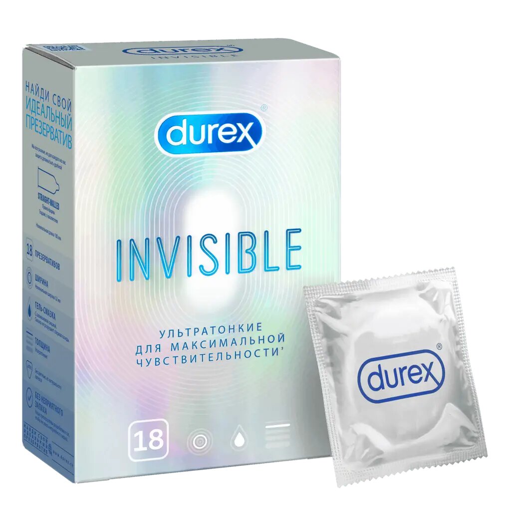 Презервативы Durex Invisible ультратонкие 18 шт
