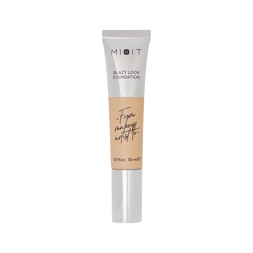 Основа тональная для лица MIXIT BLAZY LOOK FOUNDATION с эффектом сияния тон 02 Angel wing