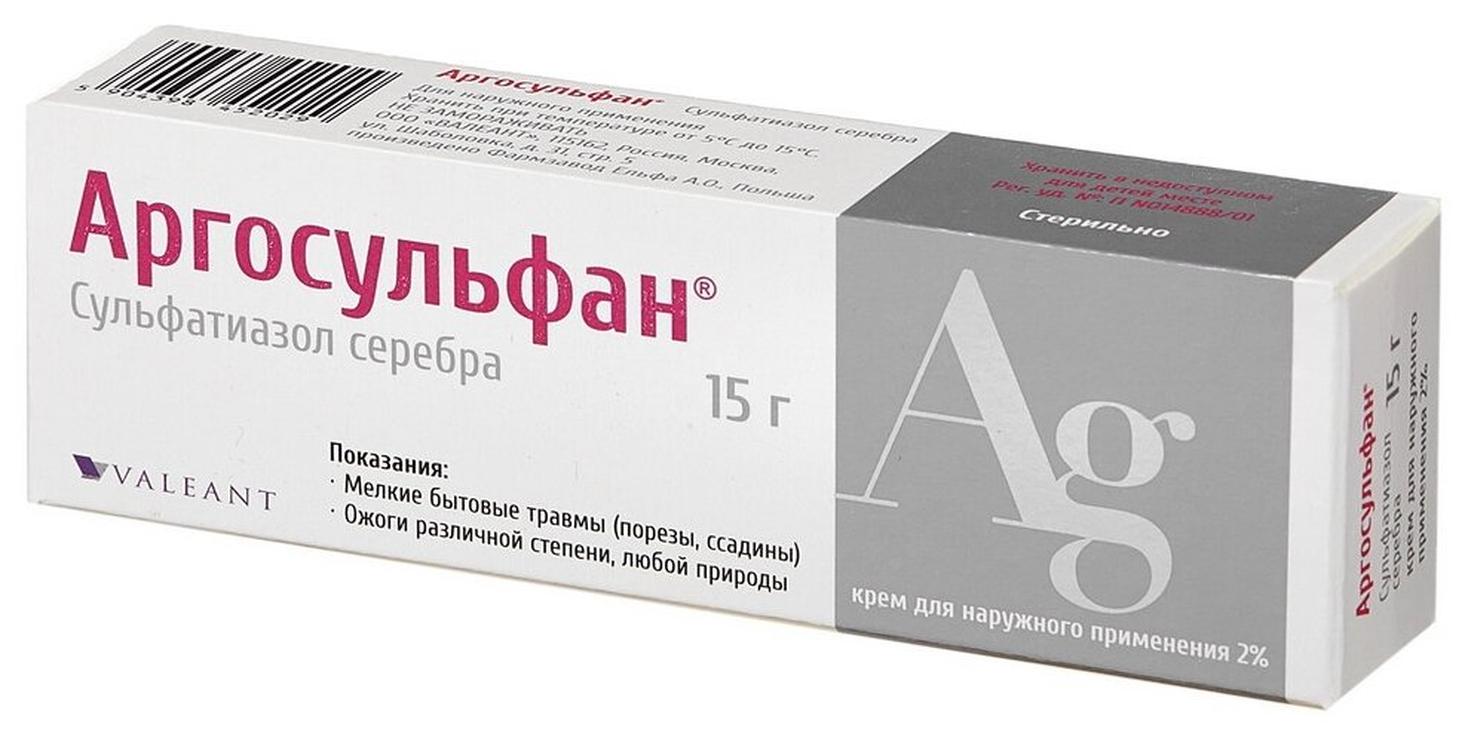 Аргосульфан крем* туба 2% 15 г, противомикробное средство, сульфаниламид