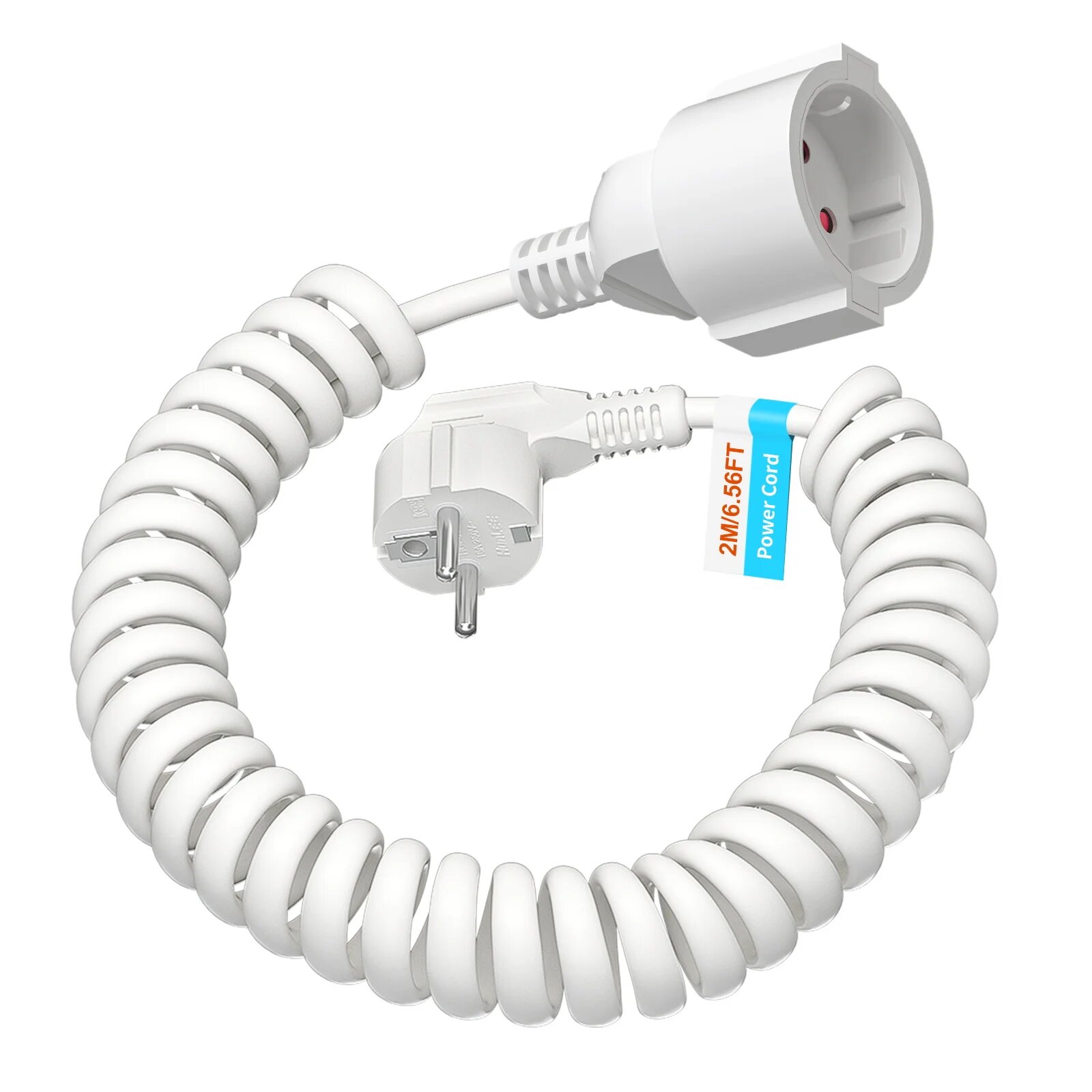 Удлинитель телескопический 2/3/5/8/10 м, черный/белый, 13А 250В white 2m