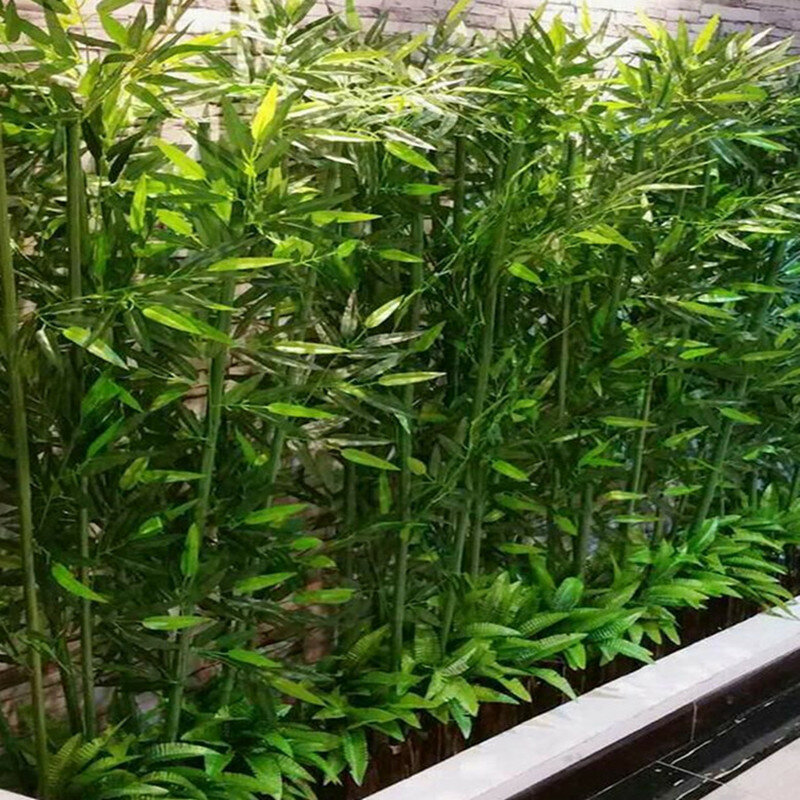 2025 Искусственный бамбук для внутреннего декора, плотный пластиковый искусственный бамбук, перегородка, искусственный бамбук для ландшафтного дизайна на улице