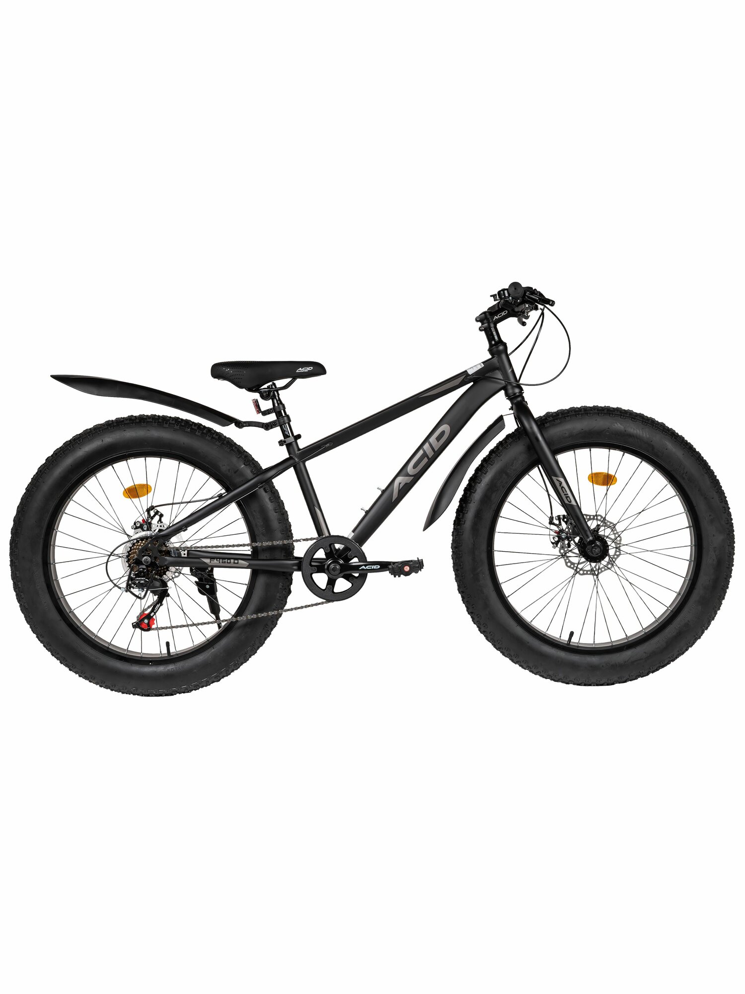 Велосипед горный детский подростковый фэтбайк 24 дюйма ACID F 460 D Рама 13 дюймов черный матовый/темно-серый