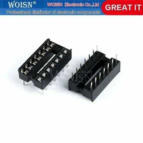 10шт./лот IC socket integrated block in-line DIP single-chip microcomputer chip flat foot base sub 14P narrow Интегральная схема