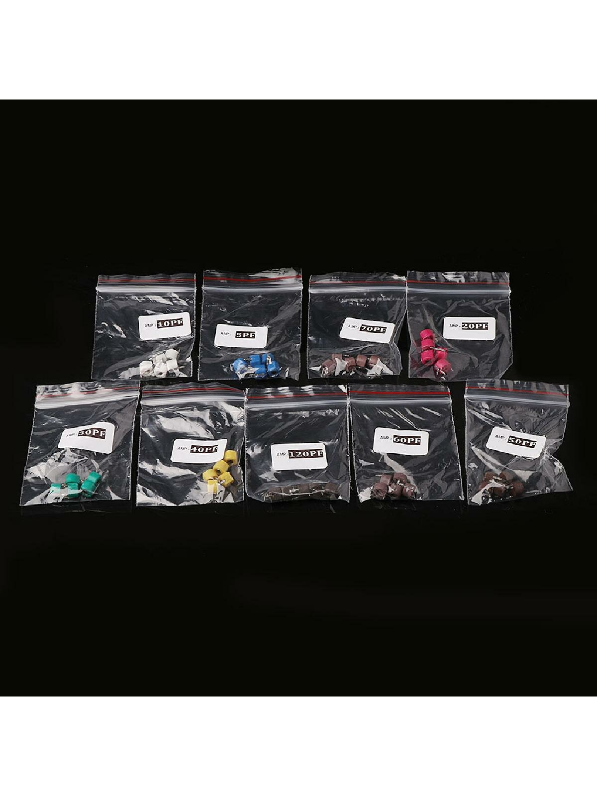 9 видов по 5 конденсаторов тонкой настройки в каждом