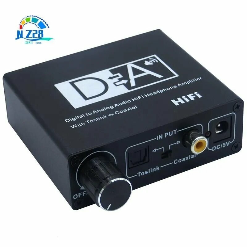 (P X) Цифроаналоговый преобразователь Hi-Fi с цифро-аналоговым аудио преобразователем 3,5 мм Усилитель совместим наушников Toslink Оптический коаксиальный выход