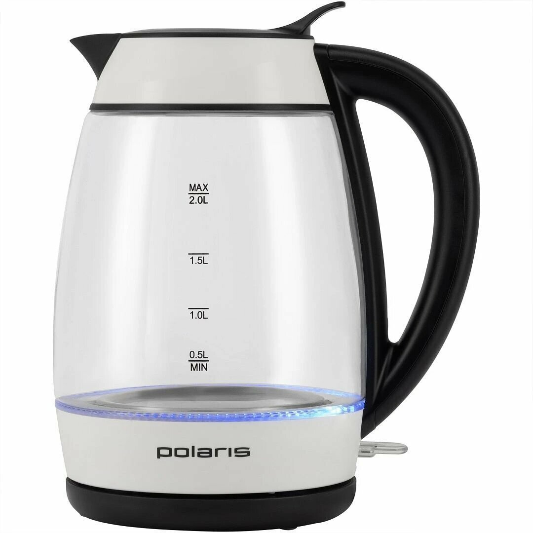 Электрочайник Polaris PWK 2006CGL белый, 2200 Вт, технология WaterwayPro