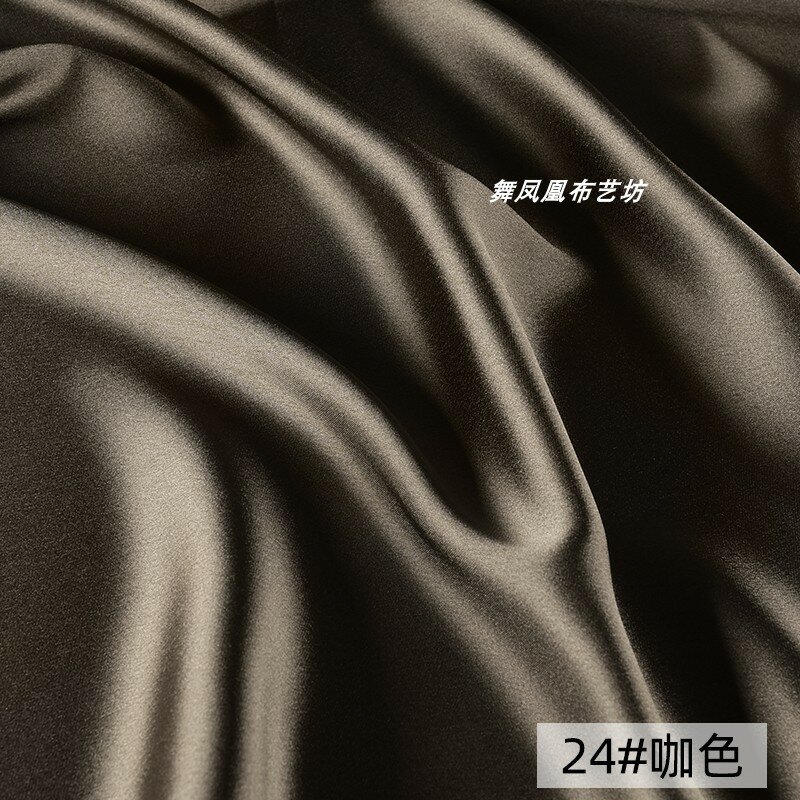 Однотонная высококачественная имитация ацетатного атласа, имитация шелкового пальто, драпированная блестящая ткань для платьев и блузок