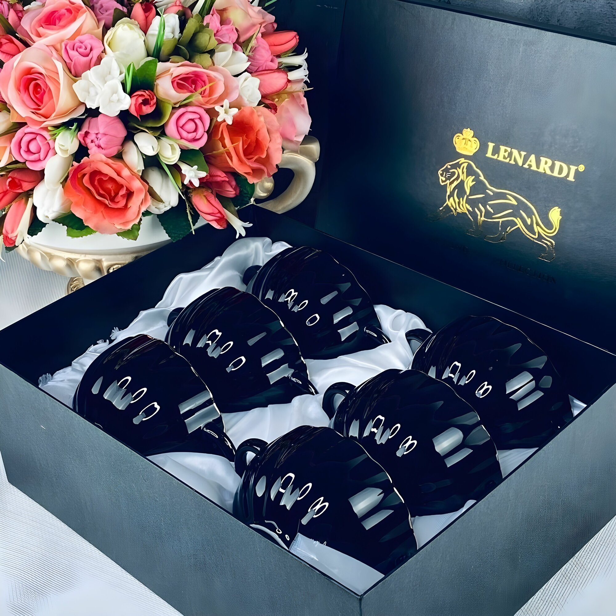 Набор тарелок 6 шт. глубоких суповых 350 мл, набор бульонниц с ручками на 6 персон, набор фарфоровых супниц Lenardi