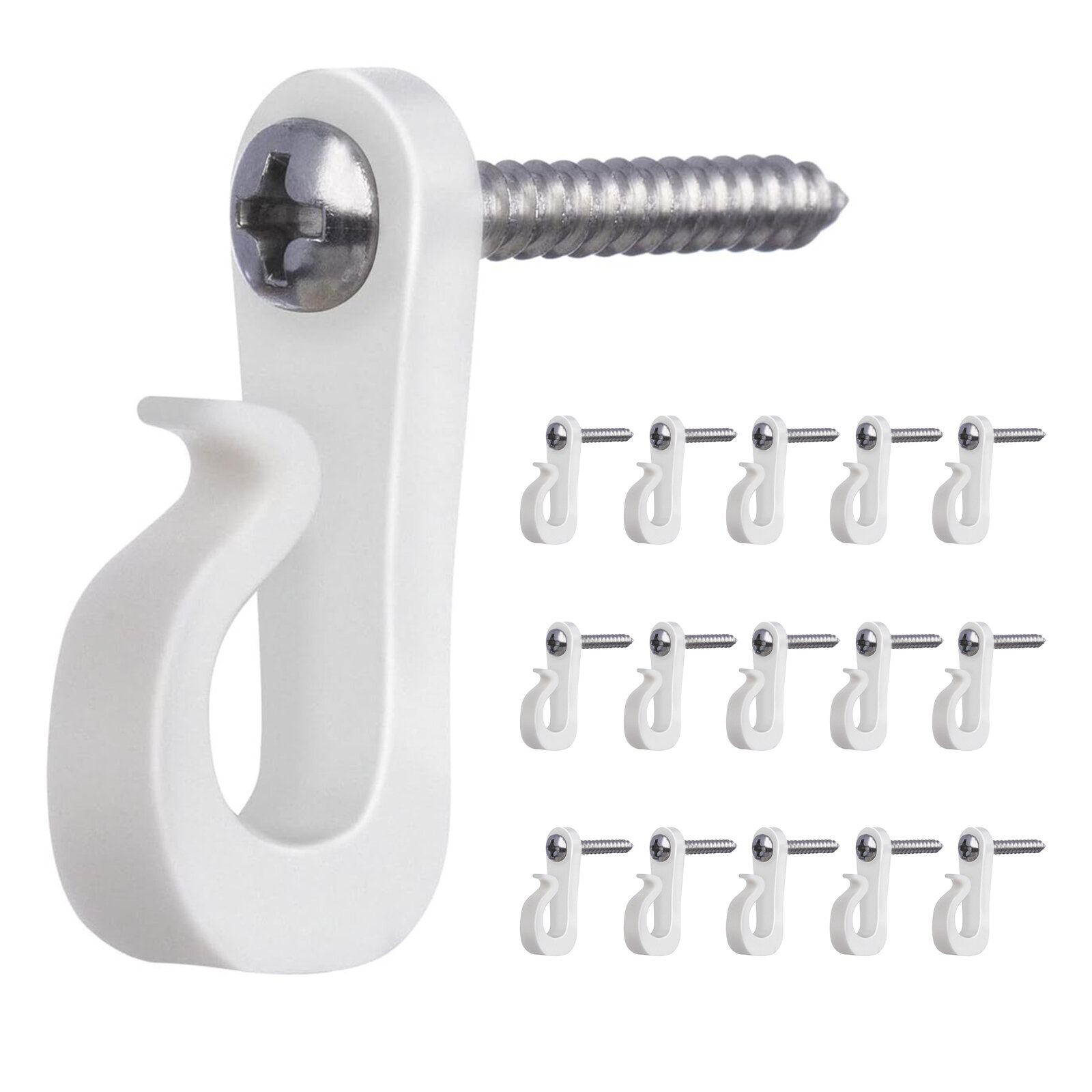 15PCS Hanger Hooks for String Lights with Screw Indoor Outdoor Light Clips Hanging Fairy Patio