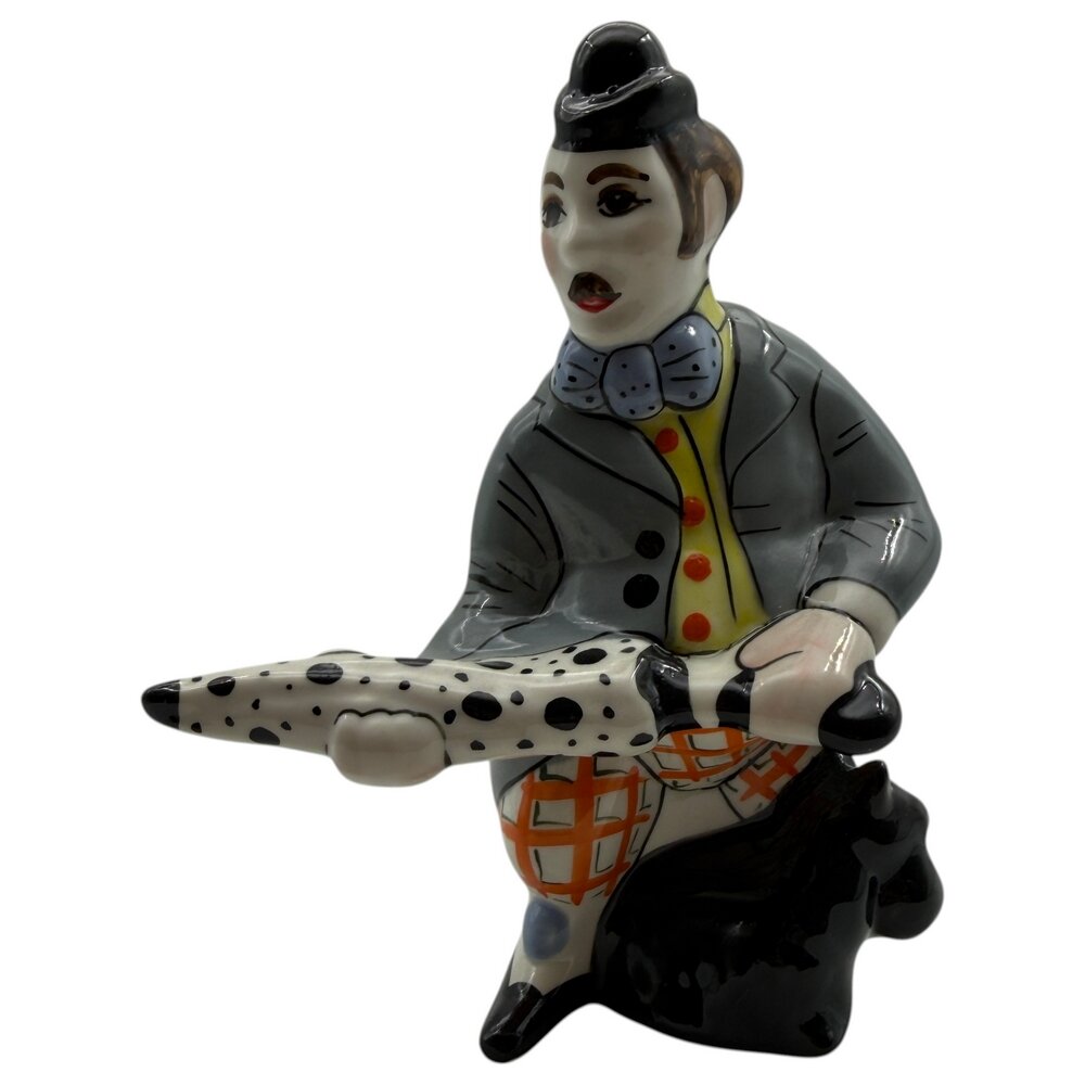 Фарфоровая статуэтка "Клоун Карандаш с собакой Кляксой", 16 см, 2022-2024 гг, Вербилки, Россия