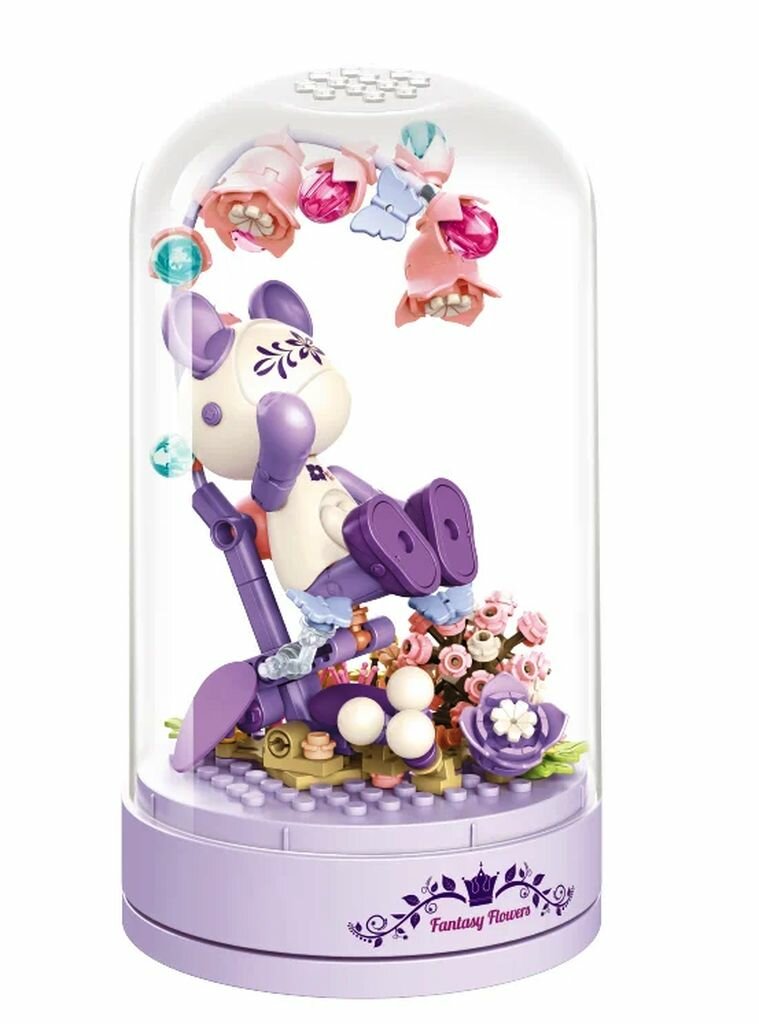 Конструктор 3Д JAKI Музыкальный Кибер Мишка в колбе, 165 деталей - JK6256