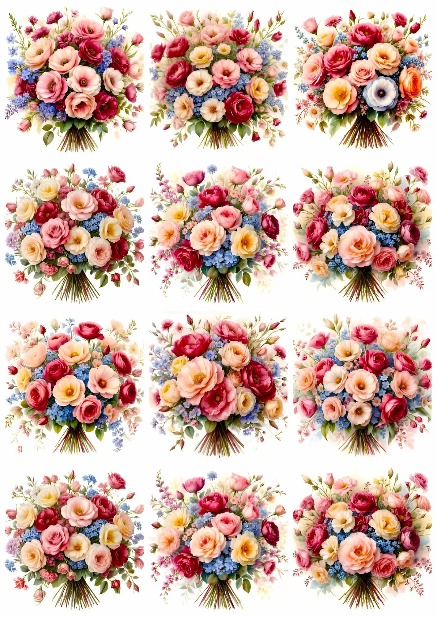 Водорастворимая картинка для мыла А4 Букеты