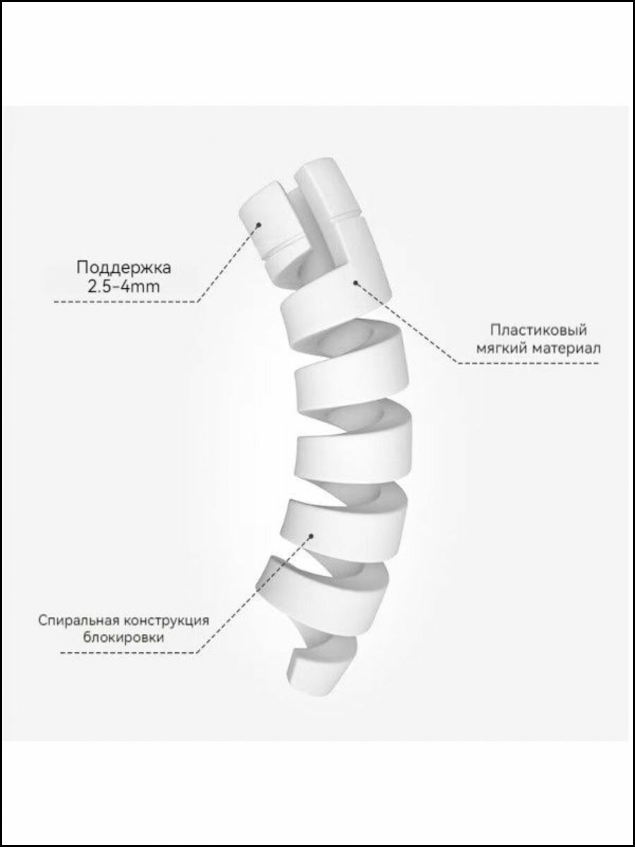 Защита провода зарядки от излома комплект пружинок , Многоцветный,10 шт.
