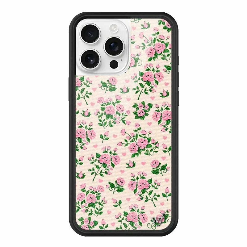 Силиконовый чехол Wildflower Pinky Promise для iPhone 15 Pro - Ударопрочный, защита от царапин, полная защита задней