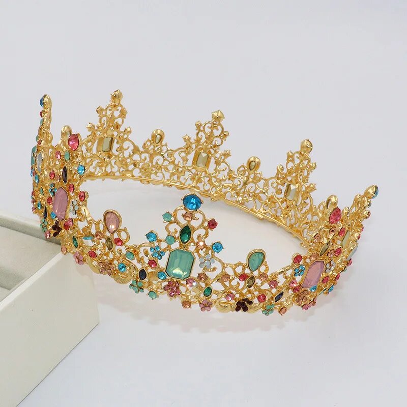 Тиара женская барочная, H014 Gold Colorful
